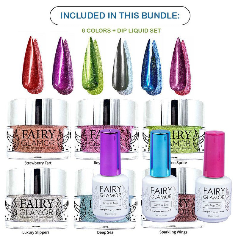 Mirror Chrome Dip Nail Powder Starter Kit Bundle – Fairy Glamor