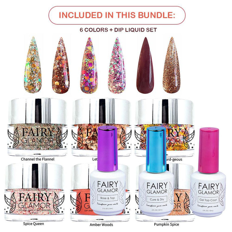 Posh Pumpkin Autumn Dip Nail Powder Starter Kit - Fairy Glamor