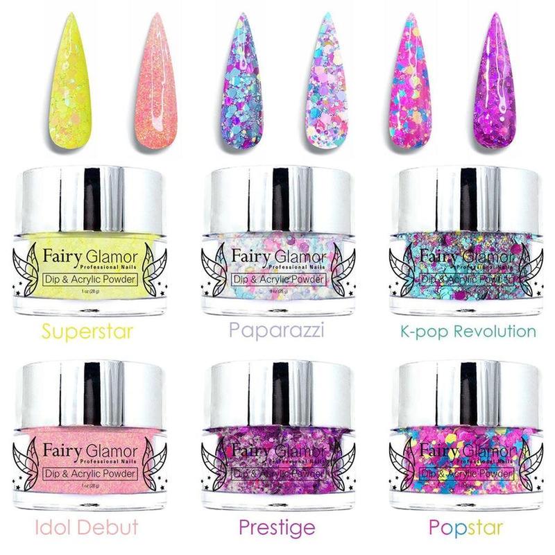 Popstar Collection | Glitter Dip and Acrylic Nail Powder Colors Six 1oz ...